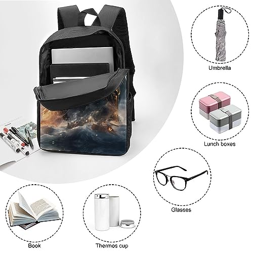 Titanic Cruise Ship Boat 17 Inch Backpack Travel Laptop Dayback Shoulder Back Pack for Men Women