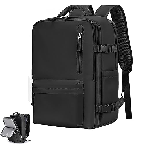 Alkyne Bidmanba Backpack, Large Travel Backpack Waterproof Hiking Rucksack, 15.6 Inch Laptop Backpack Grey College Backpack (Black)