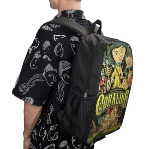 gscm Cora_line Unisex Anime Backpack 17 Inch Casual Laptop Daypack Cute Daily Bookbag Outdoor Bags for Travel Picnic