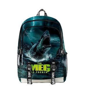 the meg 2 the trench shoulders backpack women men fashion daypack casual travel bag (e)