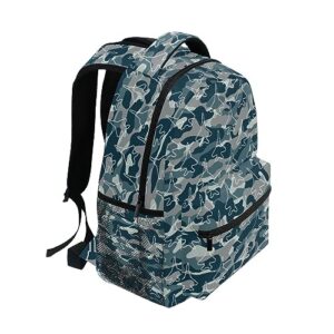 ODAWA Jet Fighters Camouflage Kids School Backpack Travel Laptop Backpack Teens Bookbag Daypack