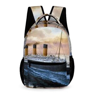 retro titanic famous old historic travel laptop backpack durable computer bag daypack for men women