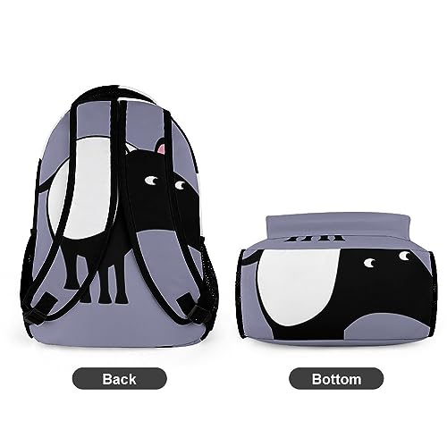 Supdreamc Cute Malayan Tapir Purple Art Rucksacks Lightweight Multipurpose Anti-Theft Shoulder Bag Big Capacity Traveling & Camping Backpack With Side Pockets