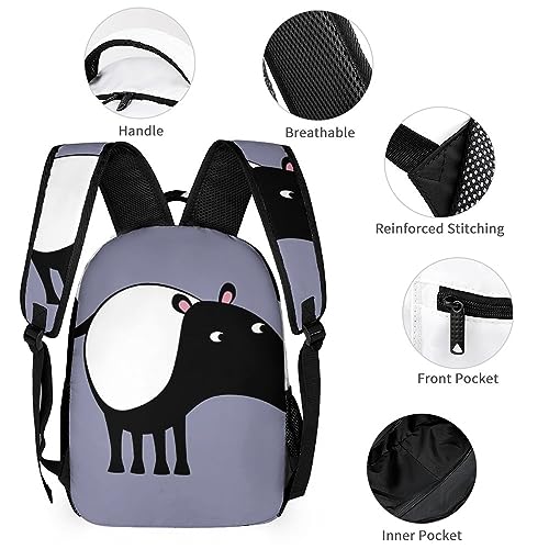 Supdreamc Cute Malayan Tapir Purple Art Rucksacks Lightweight Multipurpose Anti-Theft Shoulder Bag Big Capacity Traveling & Camping Backpack With Side Pockets