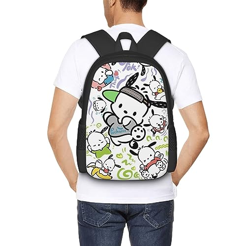 RODES Cartoon Backpack Pochacco Anime Backpack Large Capacity Durable Rucksack Work Hiking Travel Daypack Lightweight Multifunctional Casual Laptop Shoulder Gift