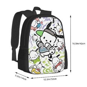 RODES Cartoon Backpack Pochacco Anime Backpack Large Capacity Durable Rucksack Work Hiking Travel Daypack Lightweight Multifunctional Casual Laptop Shoulder Gift