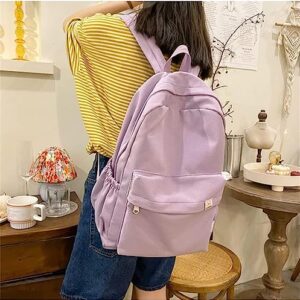 Dfcdcoo Difa Backpack, Difa’s Bear Plain Backpack, Sage Green Backpack Kawaii Cute Backpack Large capacity Casual Aesthetic Backpack (White)