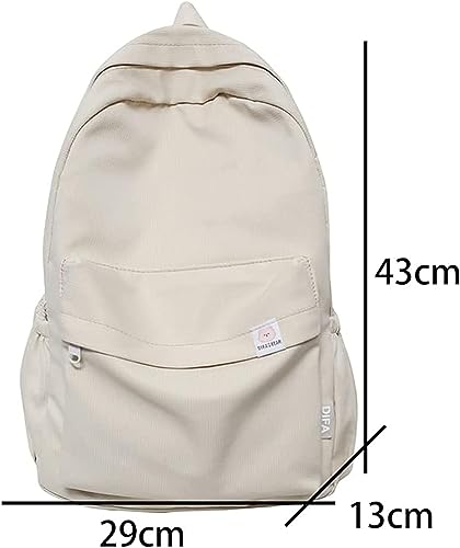 Dfcdcoo Difa Backpack, Difa’s Bear Plain Backpack, Sage Green Backpack Kawaii Cute Backpack Large capacity Casual Aesthetic Backpack (White)