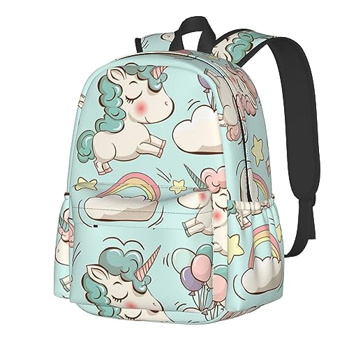 PEIXEN Cute Animal Rainbow Unicorn Travel Backpacks Laptop Backpack Lightweight Rucksack Casual Daypack Computer Bags for Women Men