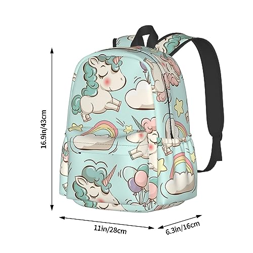 PEIXEN Cute Animal Rainbow Unicorn Travel Backpacks Laptop Backpack Lightweight Rucksack Casual Daypack Computer Bags for Women Men