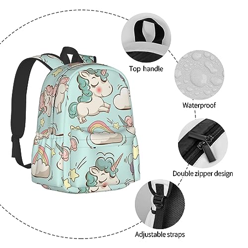 PEIXEN Cute Animal Rainbow Unicorn Travel Backpacks Laptop Backpack Lightweight Rucksack Casual Daypack Computer Bags for Women Men