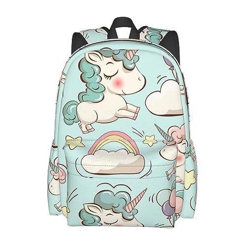 PEIXEN Cute Animal Rainbow Unicorn Travel Backpacks Laptop Backpack Lightweight Rucksack Casual Daypack Computer Bags for Women Men