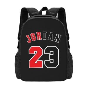 poyomuk basketball number 23 jordan lightweight backpack casual daypack multi-pocket bags waterproof travel gym rucksack for work women men