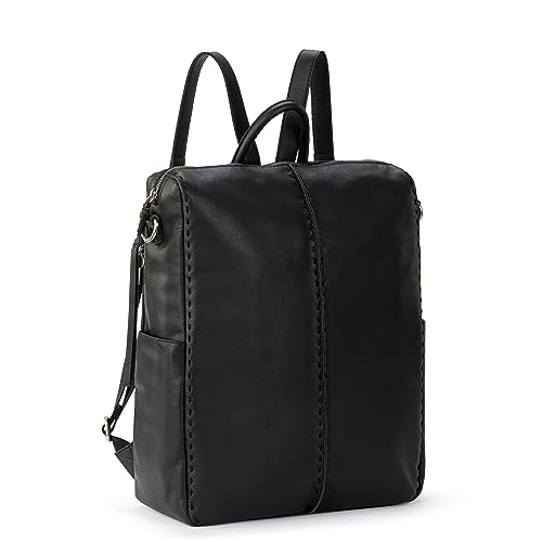 The Sak Los Feliz Backpack in Leather, Detachable Shoulder Strap, Black