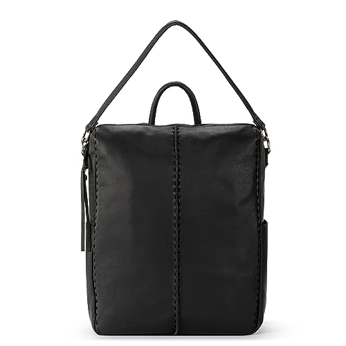 The Sak Los Feliz Backpack in Leather, Detachable Shoulder Strap, Black