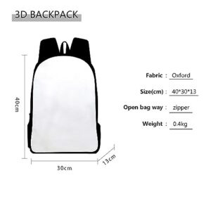 Alan Becker 3D Printing Backpack Women Men Travel Shoulders Bag Fashion Unisex Daypack (F)