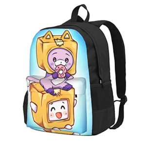 egvgxir backpack foxy anime boxy cartoon double shoulder bag for unisex 15.6 inch laptop bagpack large capacity travel backpack for hiking work camping