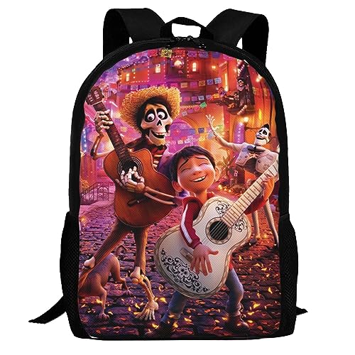 PTZHENGMAN Anime Backpack Movie Coco Canvas Couple Backpacks for Man Women Daily Quick Drying Simple Cartoon Daybags