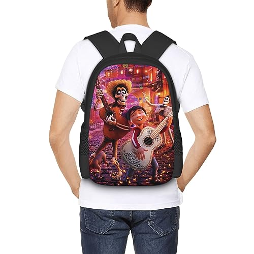 PTZHENGMAN Anime Backpack Movie Coco Canvas Couple Backpacks for Man Women Daily Quick Drying Simple Cartoon Daybags