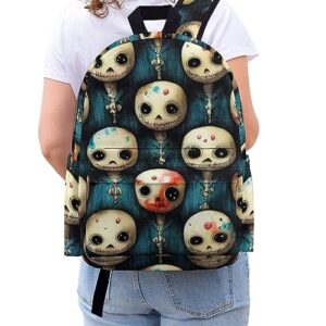 RIMENCH Lightweight Casual Laptop Backpack For Men And Women Halloween Cute Gothic Horror Voodoo Dolls Daily Use Backpack For College