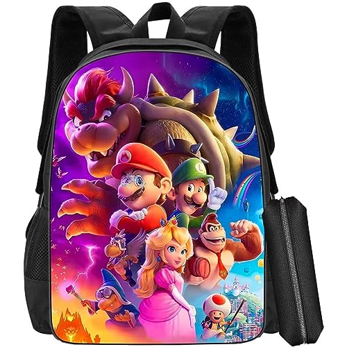 CTRIS Boys Backpacks Kids 17 Inch Anime Girls Bookbag Cartoon Schoolbag Laptop Backpack -F1