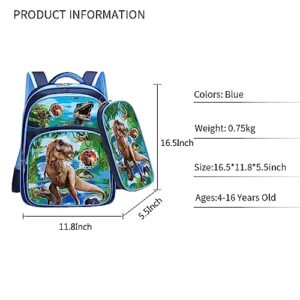 YUNYINIE Cute Dinosaur School Backpack and Baseball Cap for Kids, Modern Travel Space Galaxy Book Bags for Boys Girls