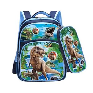 YUNYINIE Cute Dinosaur School Backpack and Baseball Cap for Kids, Modern Travel Space Galaxy Book Bags for Boys Girls