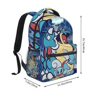 Uante Squltle Travel Backpack Anime Cartoon Backpack Waterproof Multifunctional Game Bags for Women Men