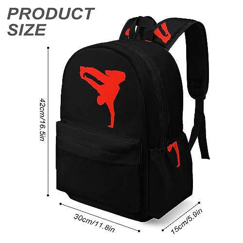 Break Dance Travel Backpack Lightweight 16.5 Inch Computer Laptop Bag Casual Daypack for Men Women