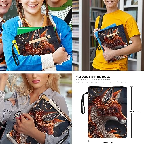 Red Fox Backpack Highschool For Boys With Pencil Case 7Pcs/Set Shoulder Bag For Teen Girls Lightweight School Bag Casual Lunch Box Book Sleeve Cover Water Bottle Carrier With Strap Wristlet Keychain