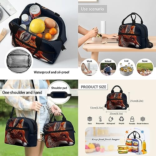 Red Fox Backpack Highschool For Boys With Pencil Case 7Pcs/Set Shoulder Bag For Teen Girls Lightweight School Bag Casual Lunch Box Book Sleeve Cover Water Bottle Carrier With Strap Wristlet Keychain