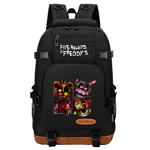 Gin-back Unisex Five Nights at Freddy's Printed Bagpack Casual Travel Knapsack-Durable Daily Bookbag for Youth,Teens