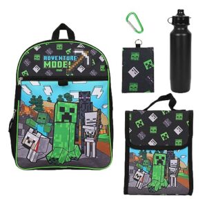 minecraft adventure mode youth 5-piece 16" backpack set