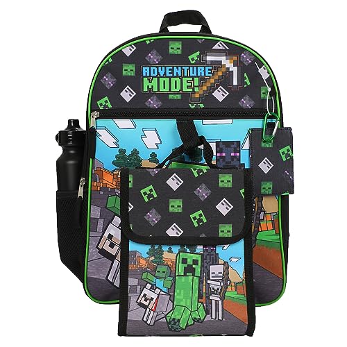 Minecraft Adventure Mode Youth 5-Piece 16" Backpack Set