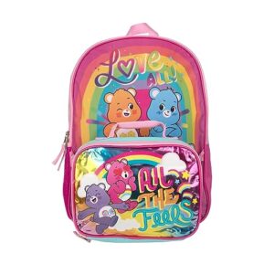 care bears love all youth girl's 2-piece 16" backpack & lunch kit combo set