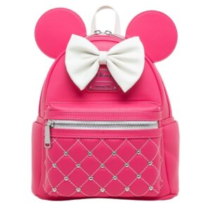 loungefly disney the minnie mouse classic series women's backpack - glow in the dark glowberry