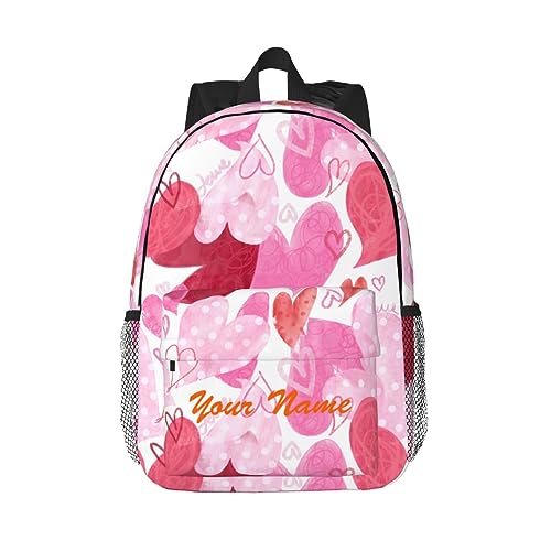 Personalized Custom Children's School Backpack, Name Customization, Men's And Women's Styles, Cartoon Dinosaurs, Hearts, Letters Patterns Outdoor Travel Custom Gift Backpack Casual Backpack (4)