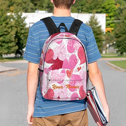 Personalized Custom Children's School Backpack, Name Customization, Men's And Women's Styles, Cartoon Dinosaurs, Hearts, Letters Patterns Outdoor Travel Custom Gift Backpack Casual Backpack (4)