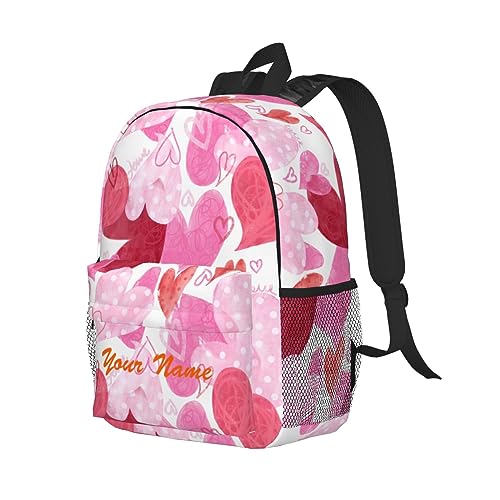 Personalized Custom Children's School Backpack, Name Customization, Men's And Women's Styles, Cartoon Dinosaurs, Hearts, Letters Patterns Outdoor Travel Custom Gift Backpack Casual Backpack (4)