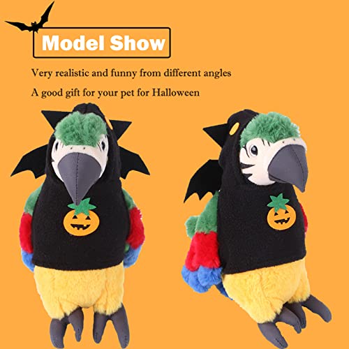 SEIS Bird Bat Costume with Wings Funny Halloween Small Pet Hoodie Pumpkin Parrot Apparel Winter Clothes for Parakeet Cockatiel Sun Conure (L (Chest Circumference 11"/28cm))