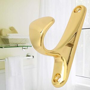 Metal Toilet Hook, Single Hook Wall Door Hanger for Hanging Clothes Hat Coat Bag Key Bathroom(Gold)