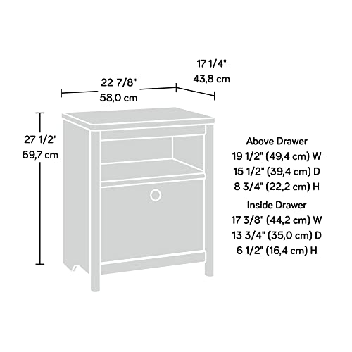 Sauder Dover Edge Night Stand with Drawer, L: 22.84" x W: 17.24" x H: 27.44", Glacier Oak Finish