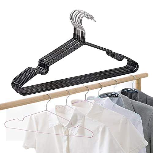 JINGXINMY Clothes Hangers 20 Pack,Non-Slip Rubber Coated MetalShirt Blouse Hanger, for Coat, Suit, Bridesmaid Wedding, Metal Slim Wire Hanger (Heavy Duty Black, 20)