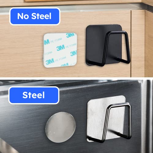 REBUY COMPANY Rebuycompany`s 6pcs Magnetic Sponge Holder Sponge Caddy for Kitchen Organization - SUS 304 Stainless Steel Rust Proof Magnetic Sponge Holder, Sink Caddy - Durable & Space Effective