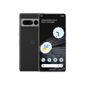 google pixel 7 pro - 5g android phone - unlocked smartphone with telephoto/wide angle lens, and 24-hour battery - 256gb - obsidian