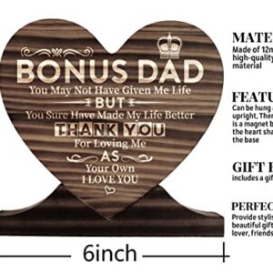 Stepdad Gift Wood Sign, Stepdad Gift for Birthday, Gift Wood Plaque Heart, Unique Gift Idea for Bonus Dad, Heart Wood Sign, Bonus Dad Plaque, Meaningful Gifts for Stepdad, Father's Day, Christmas