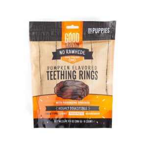 good lovin' rawhide-free pumpkin puppy ring dog treats, 9.9 oz., count of 8