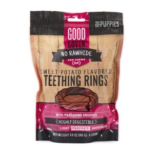 good lovin' sweet potato flavor pup ring dog chew, 4.9 oz., count of 4