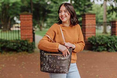 PICNIC TIME ONIVA Disney Winnie the Pooh Uptown Cooler Tote Bag, Insulated Purse Lunch Bag for Her, Stylish Beach Bag Soft Cooler, (Black), 14.37 x 7.28 x 10.63