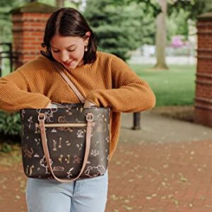 PICNIC TIME ONIVA Disney Winnie the Pooh Uptown Cooler Tote Bag, Insulated Purse Lunch Bag for Her, Stylish Beach Bag Soft Cooler, (Black), 14.37 x 7.28 x 10.63